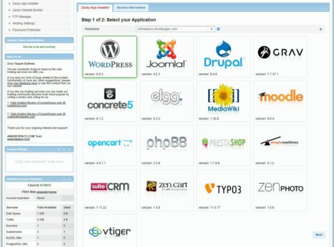 Install WordPress - AwardSpace.com
