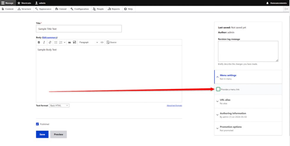 How to Create a Page in Drupal - AwardSpace.com